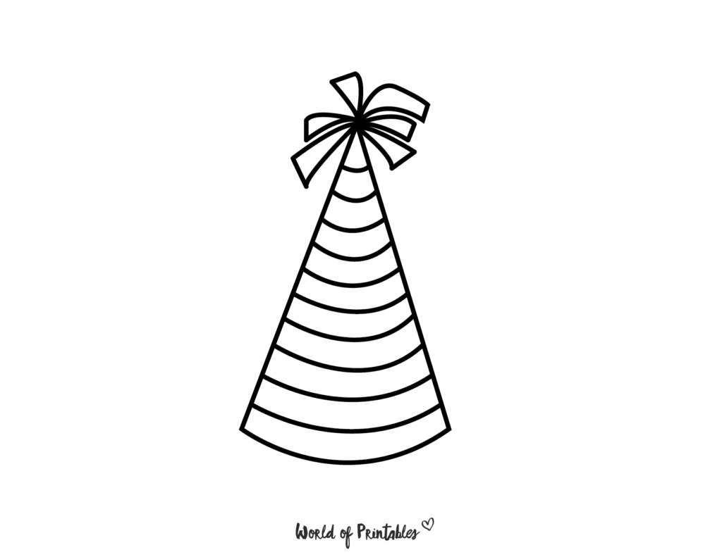 printable party hat coloring page