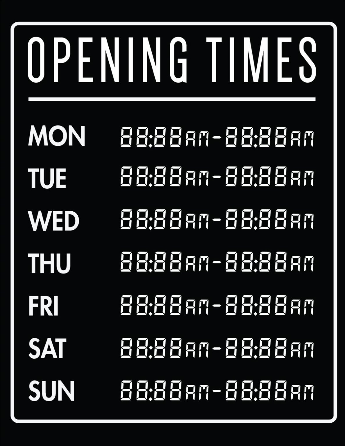 50 Free Business Hours Of Operation Sign Templates | Customize & Print