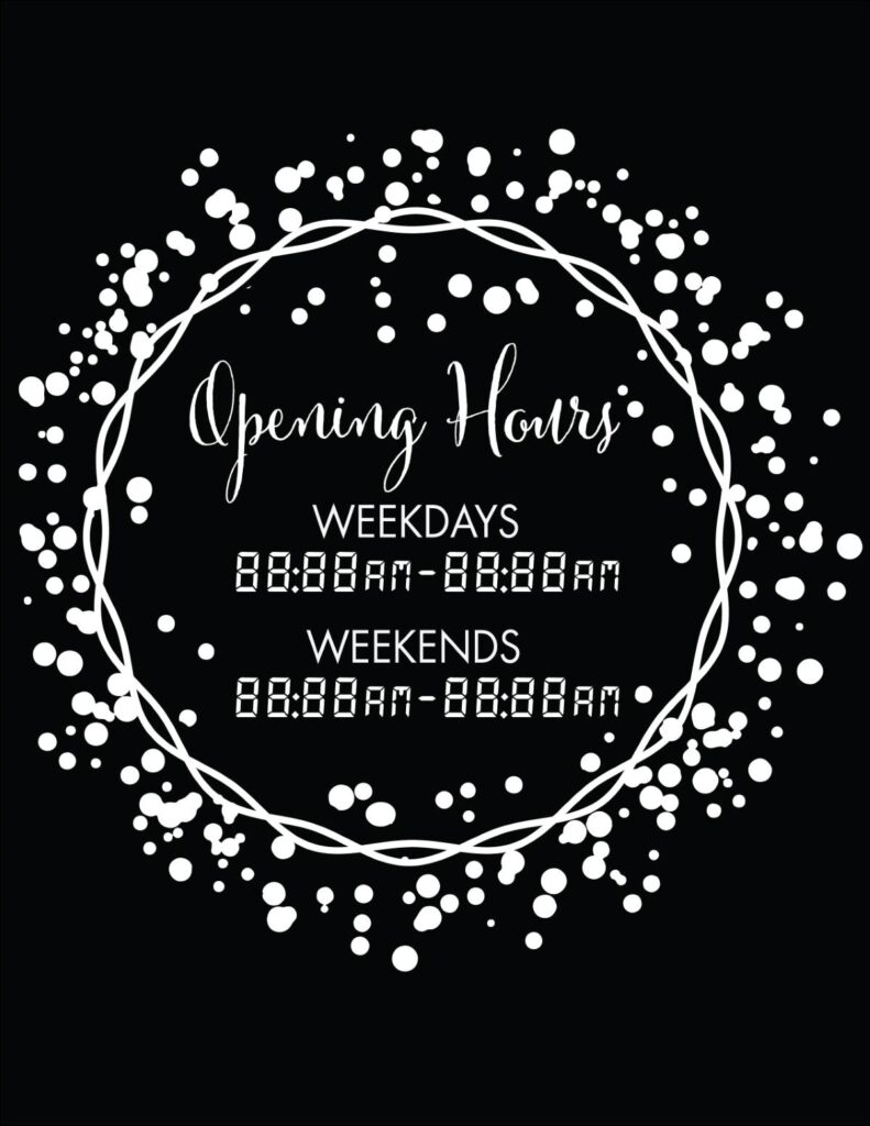 50 Free Business Hours Of Operation Sign Templates | Customize & Print
