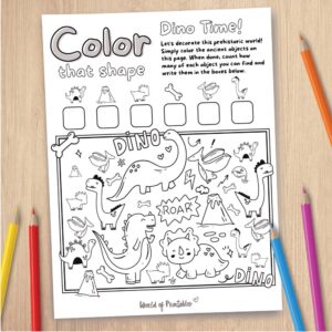 Free Printable I Spy Dinosaur Coloring Page Game - World of Printables