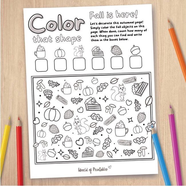 Free Printable I Spy Fall Coloring Page Game - World of Printables