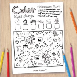 Free Printable I Spy Halloween Coloring Page Game - World of Printables