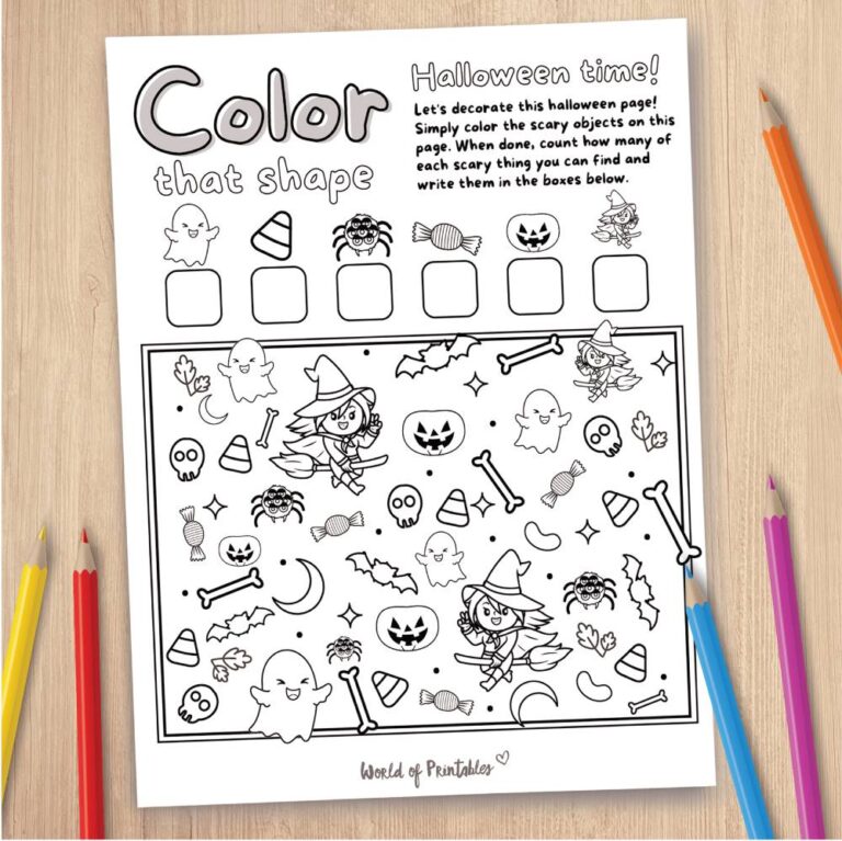 Free Printable I Spy Halloween Coloring Page Game - World of Printables