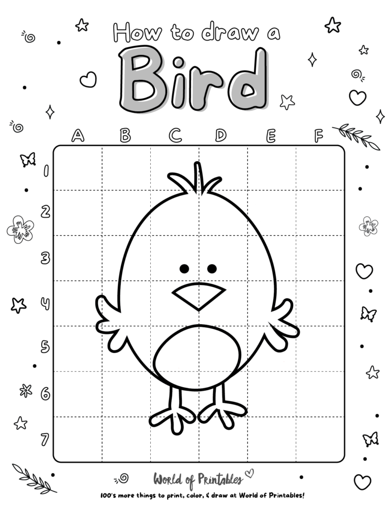 How To Draw A Bird | Easy Step By Step Printable Activities for Kids ...