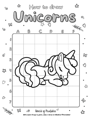 How To Draw Unicorns | Easy Step By Step Printable Activities - World ...