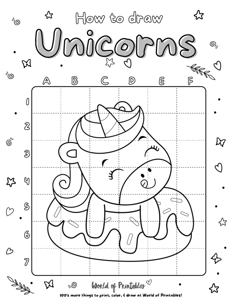 How To Draw Unicorns | Easy Step By Step Printable Activities - World ...