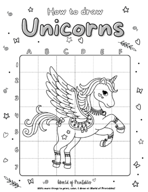 How To Draw Unicorns | Easy Step By Step Printable Activities - World ...