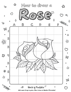 How To Draw A Rose | Easy Step By Step Printable Activities - World of ...