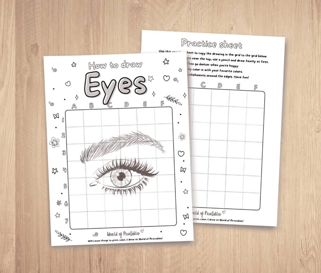 How To Draw Eyes | Easy Step By Step Printable Activities - World of ...