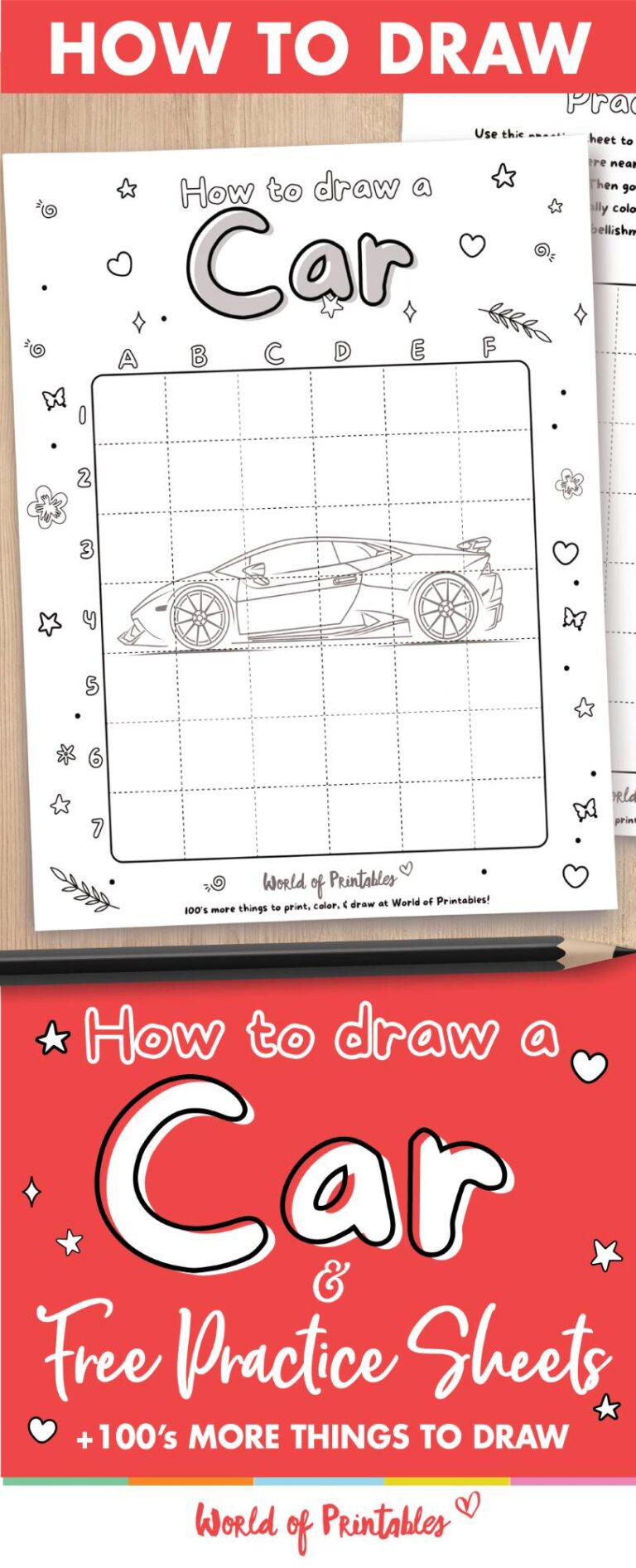 How To Draw A Car | Easy Step By Step Printable Activities for Adults ...