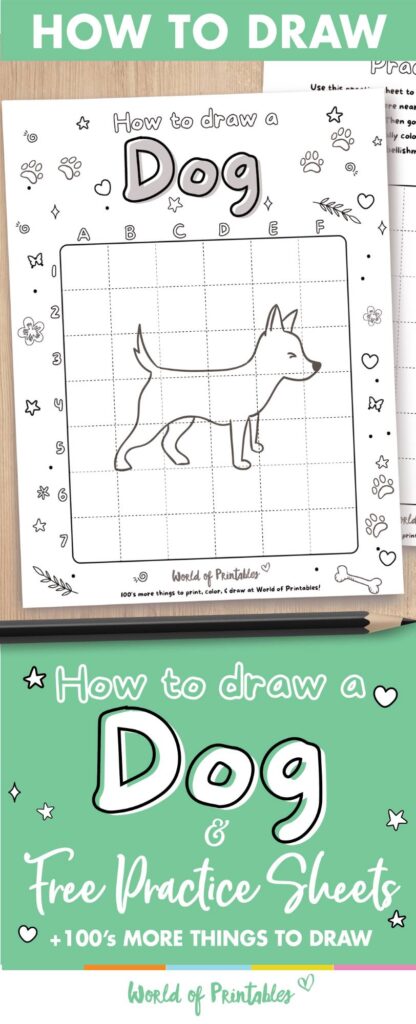 How To Draw A Dog | Easy Step By Step Printable Activities - World of ...