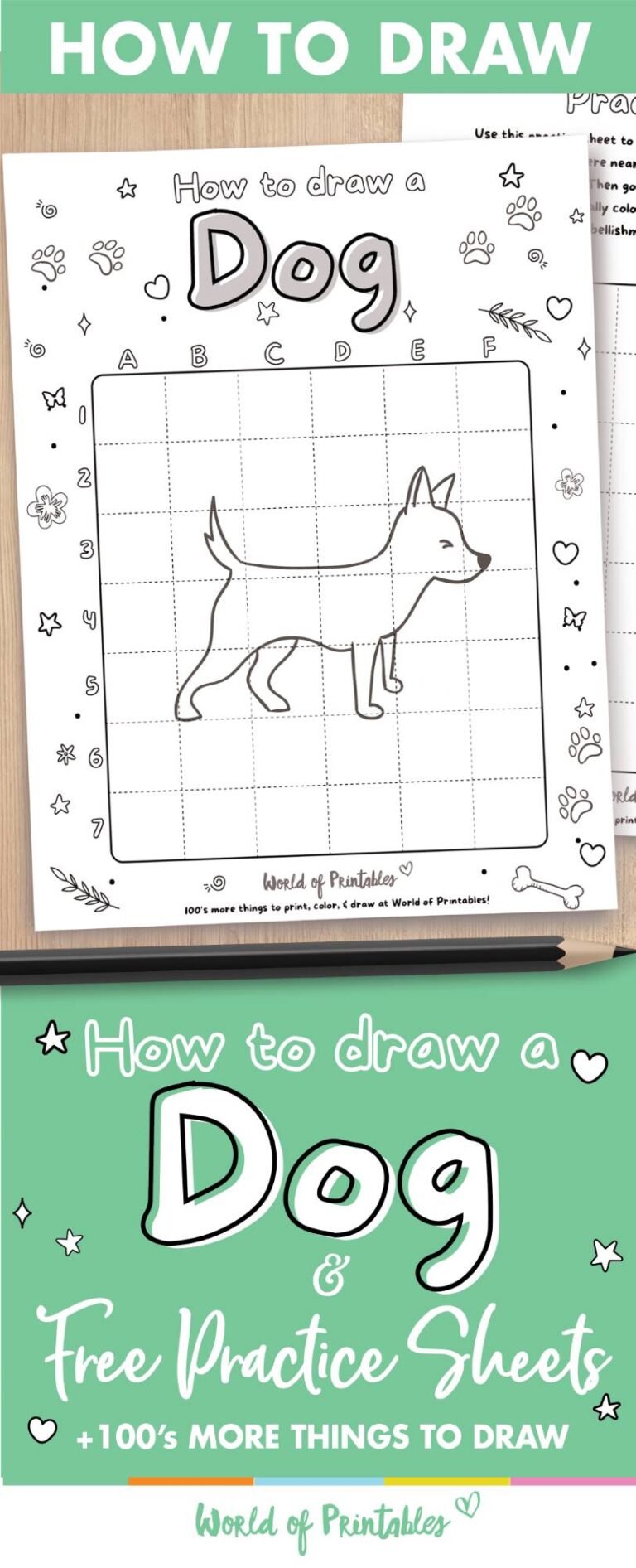 How To Draw A Dog | Easy Step By Step Printable Activities - World of ...