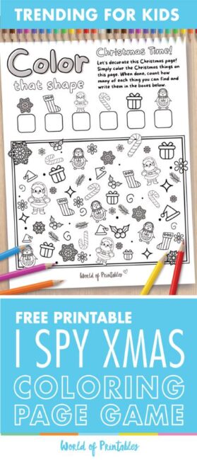 Free Printable I Spy Christmas Coloring Page Game - World of Printables