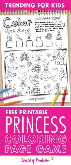 Free Printable I Spy Princess Coloring Page Game - World of Printables