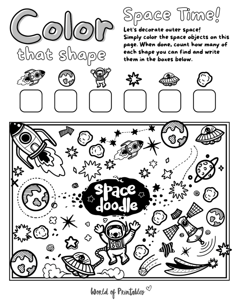 Free Printable I Spy Space Coloring Page Game - World of Printables