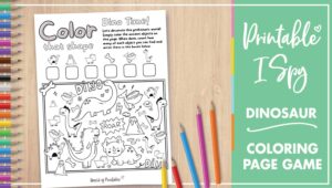 Free Printable I Spy Dinosaur Coloring Page Game - World of Printables