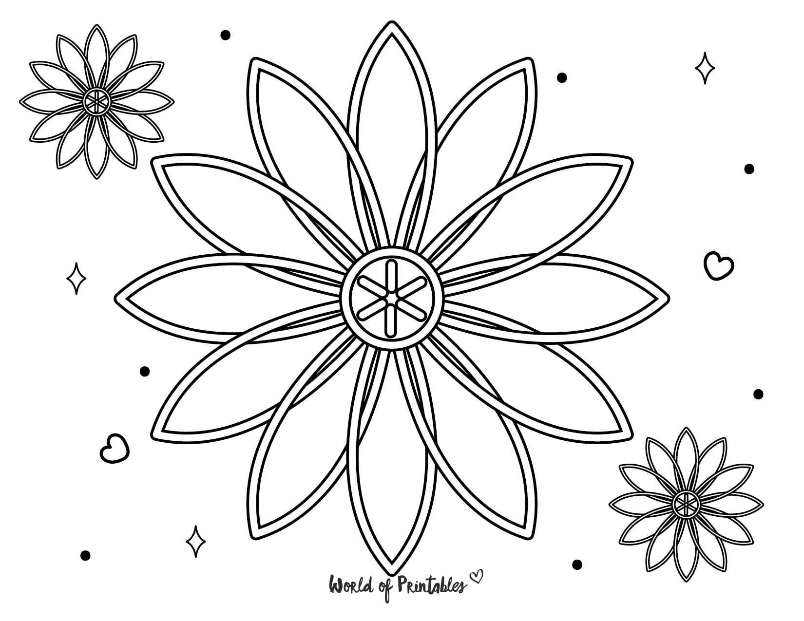 Free Flower Coloring Pages For Kids Adults New Beautiful Flower