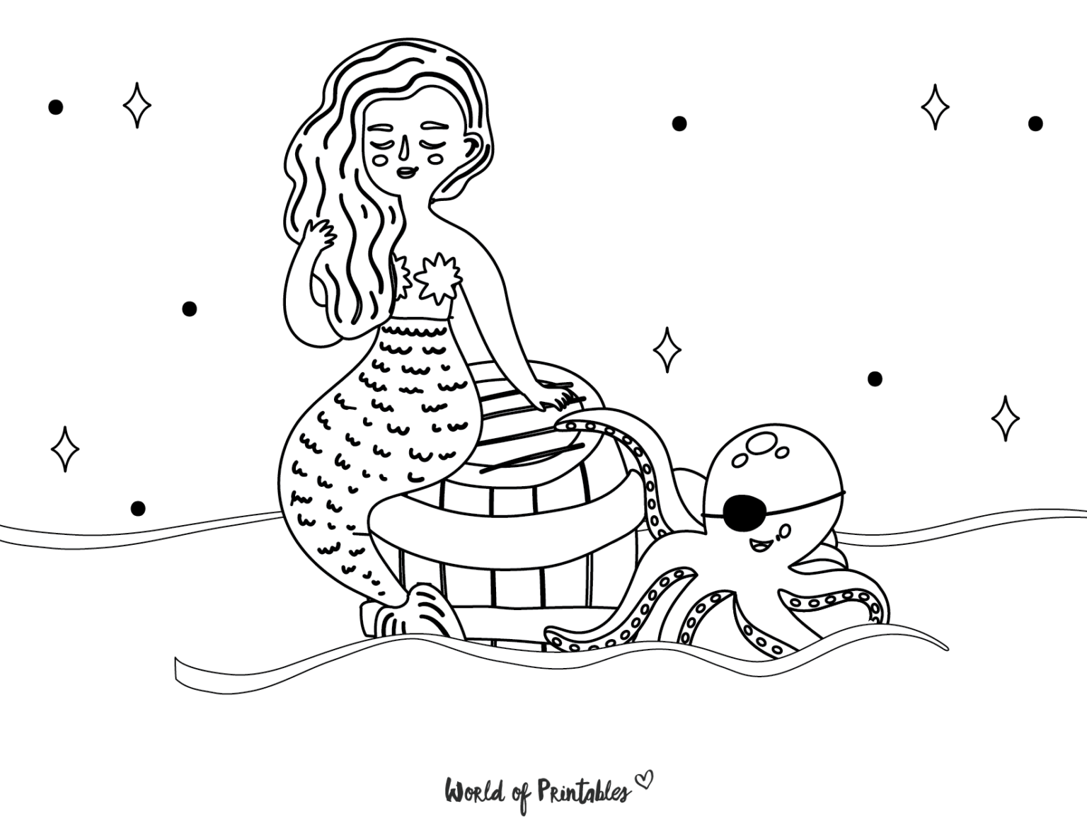 25 Best Mermaid Coloring Pages For Kids & Adults - World of Printables