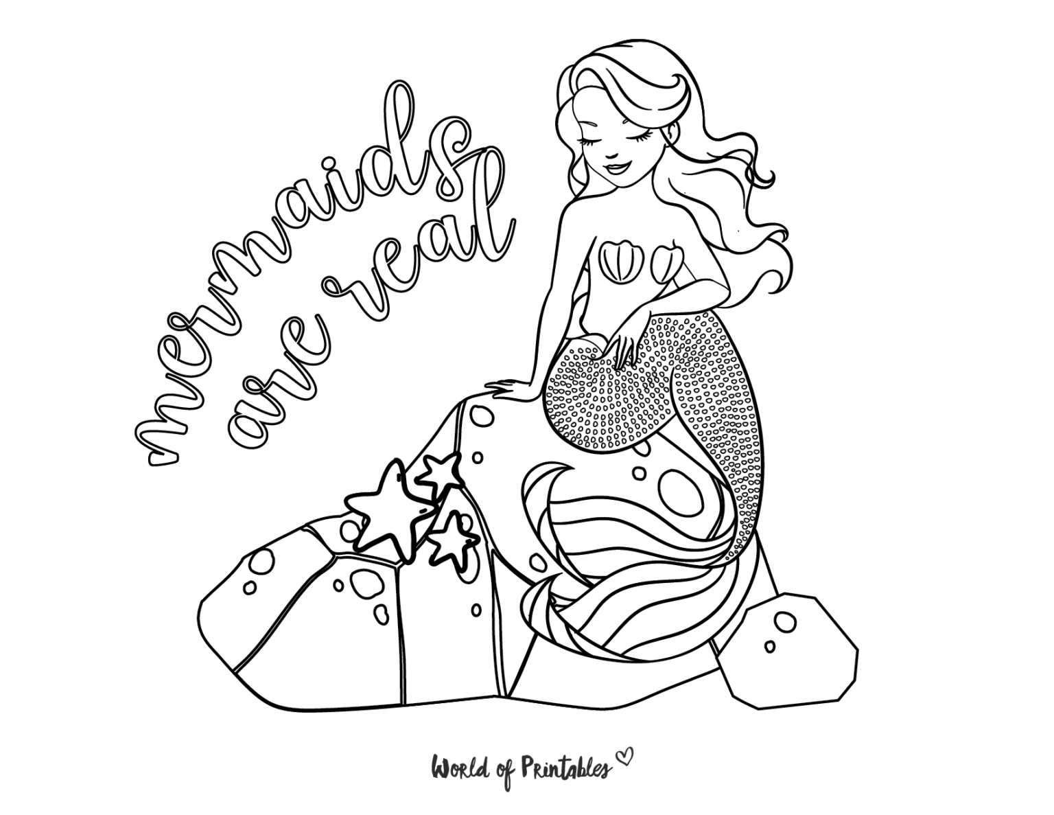 25 Best Mermaid Coloring Pages For Kids & Adults - World of Printables
