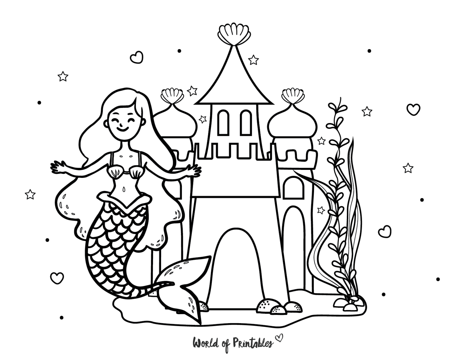 Little Mermaid Castle Coloring Page Coloring Pages