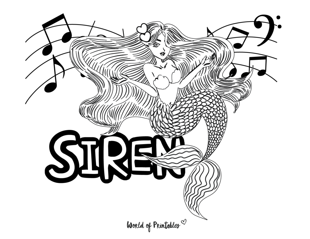 25 Best Mermaid Coloring Pages For Kids & Adults - World of Printables