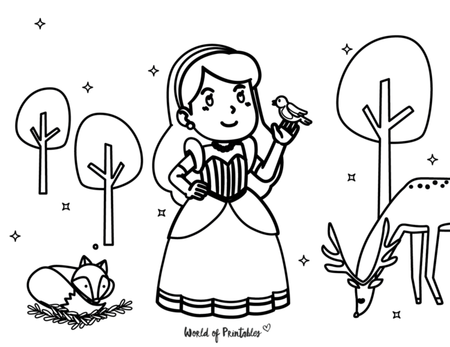 50+ Best Princess Coloring Pages | Free Printables For Kids - World of ...