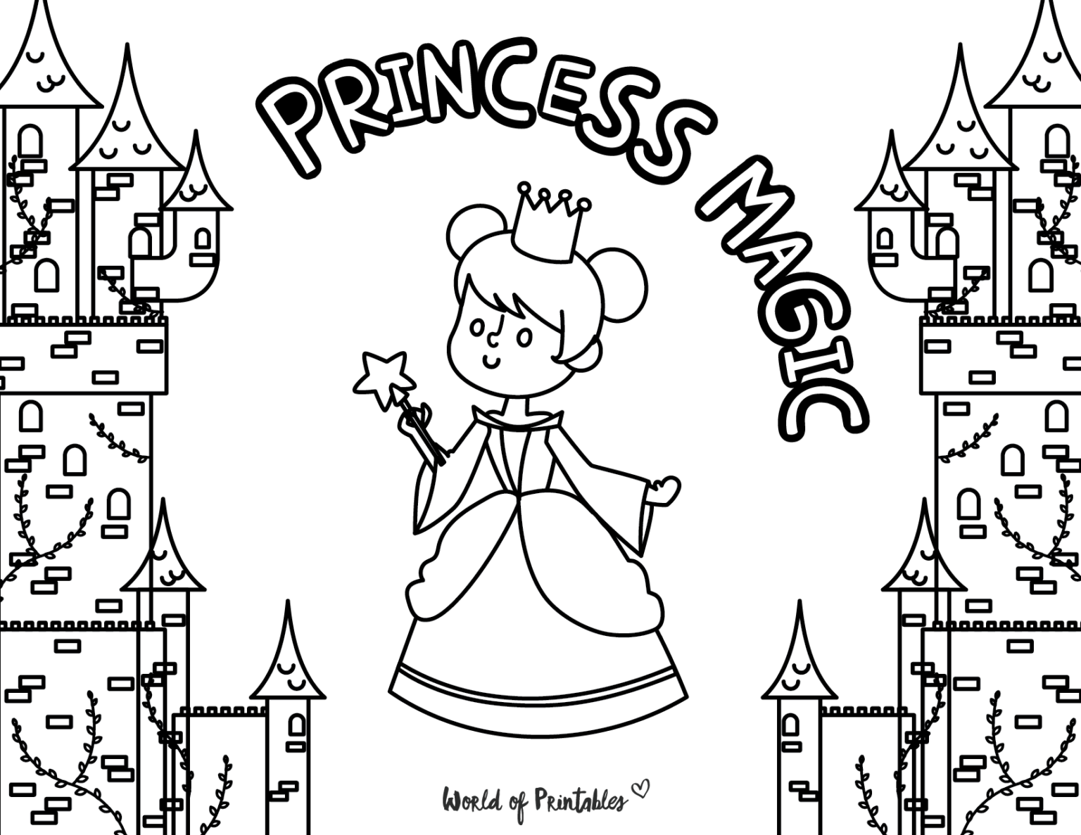 50+ Best Princess Coloring Pages | Free Printables For Kids - World of ...