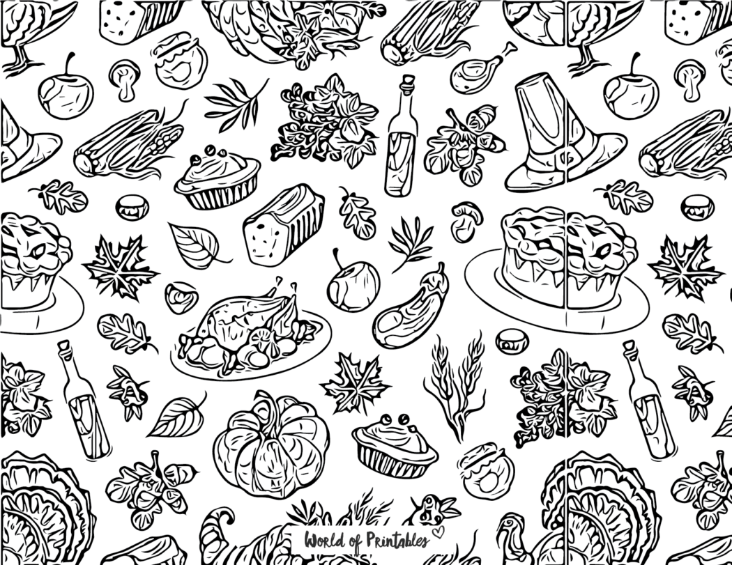 100 Best Free Thanksgiving Coloring Pages - World of Printables