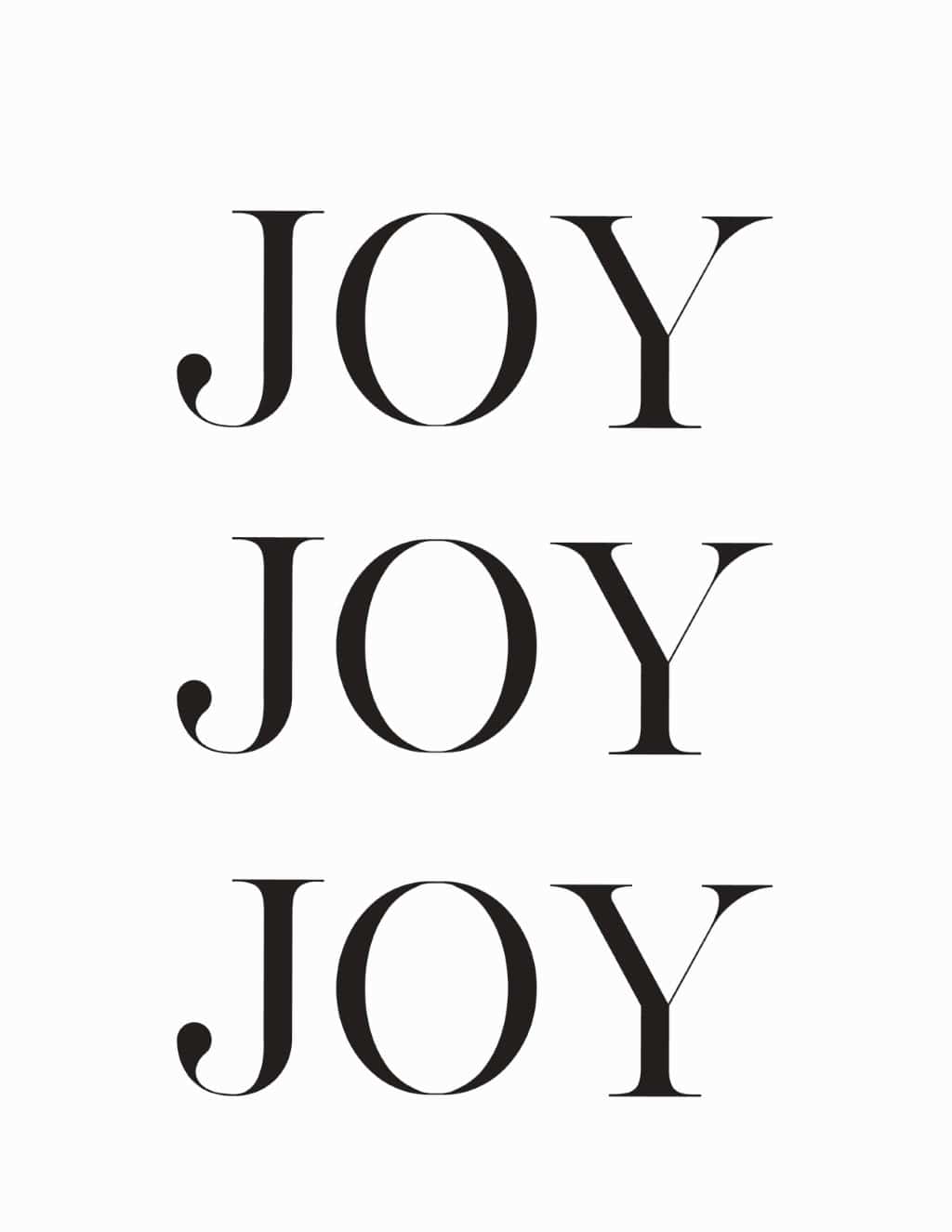 Beautiful and Chic Free Joy Christmas Wall Art Print - World of Printables