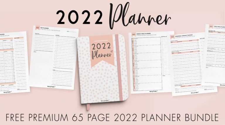 Free 2022 Planner - 65 Page Printable Planner | 4 Color Styles