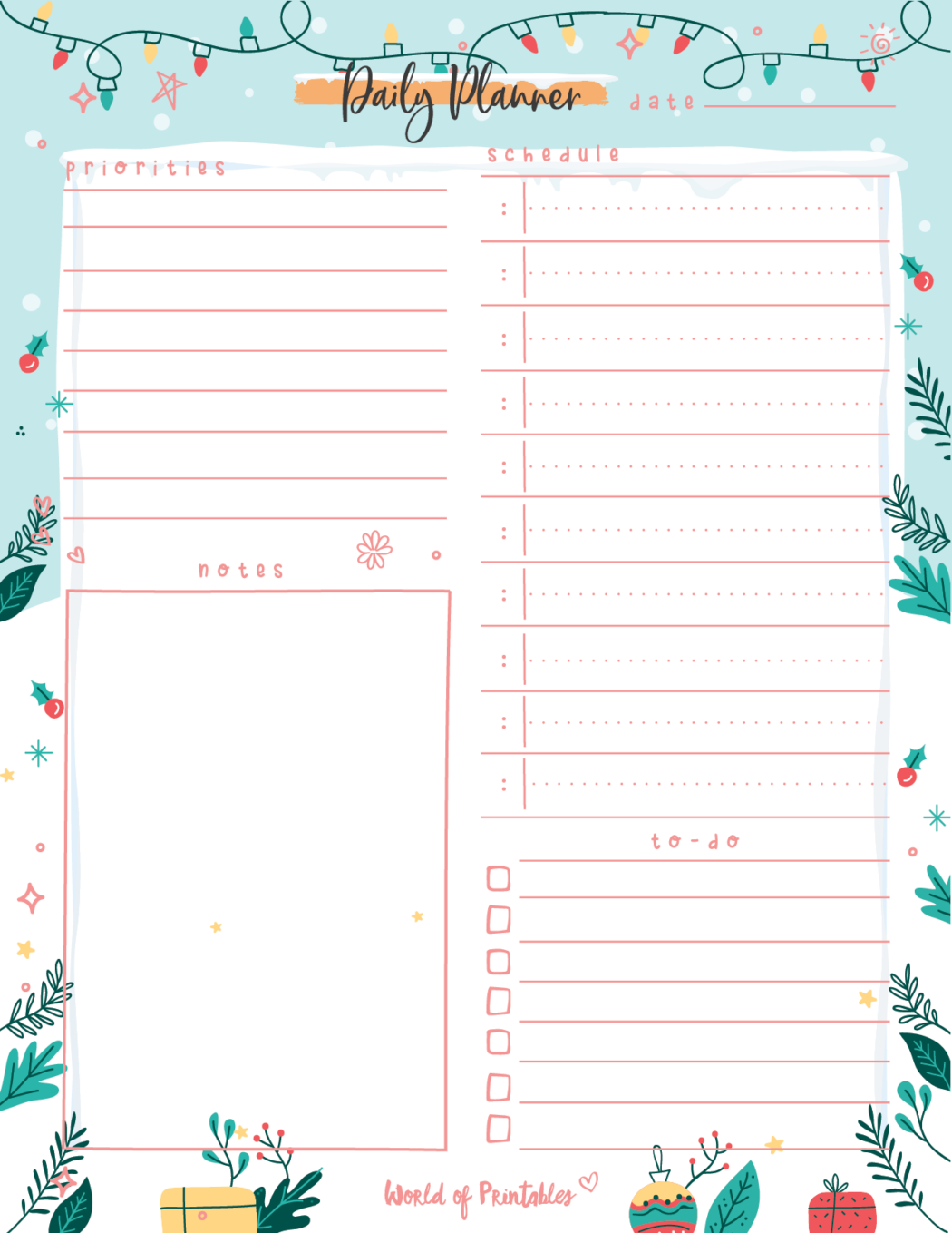 Free Cute December 2022 Calendar & Planner Printable Set - World of ...