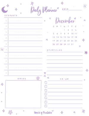 Free Cute December Calendar & Planner Printable Set - World of Printables
