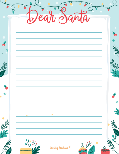 20+ Free Printable Letter to Santa Templates - World of Printables