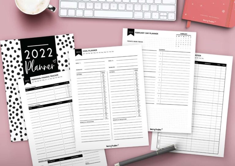 Free 2022 Planner - 65 Page Printable Planner | 4 Color Styles