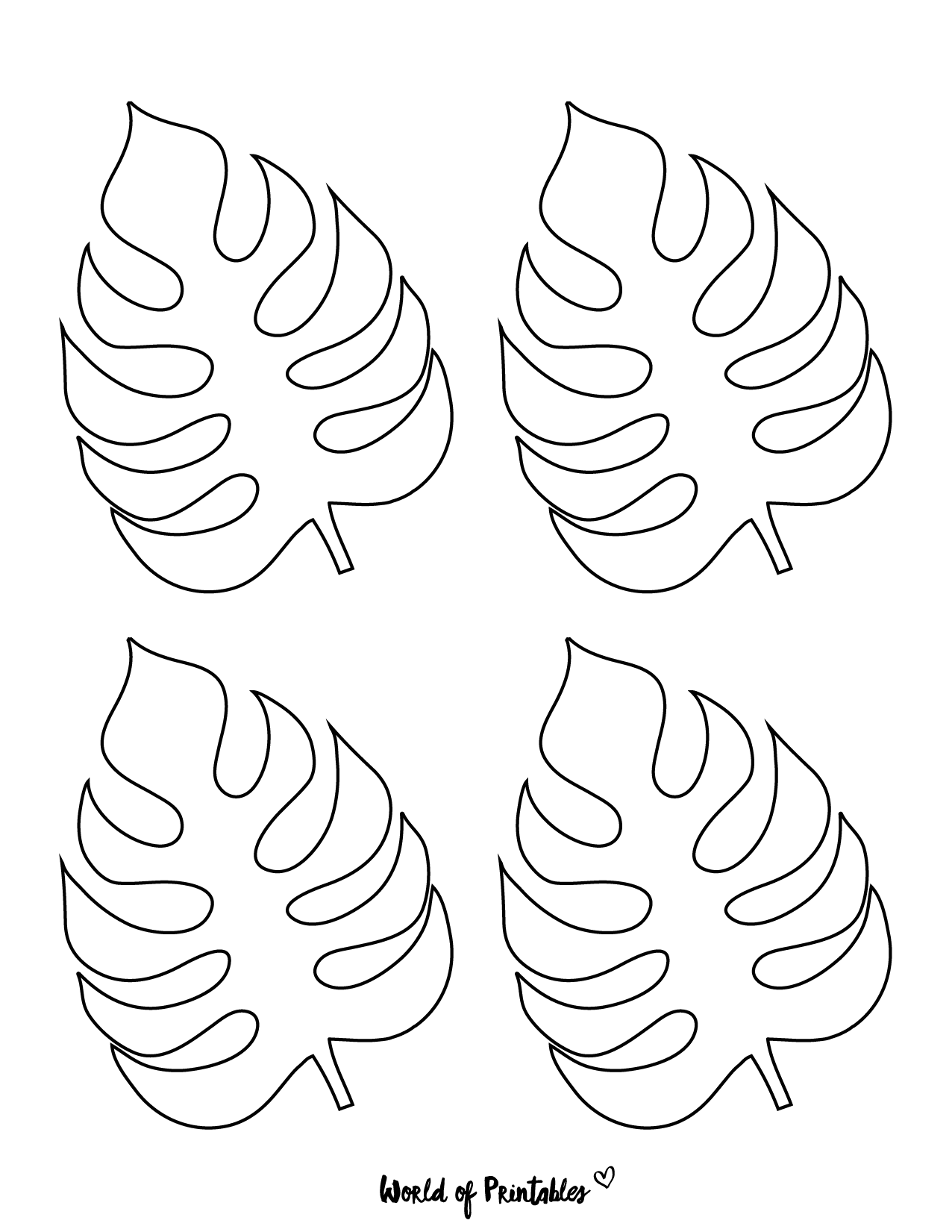 Tropical Leaf Template