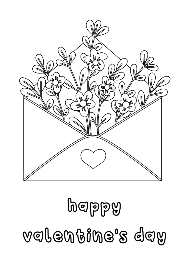 Valentines Cards Valentine Coloring Printable Pages Kitty Hello Color