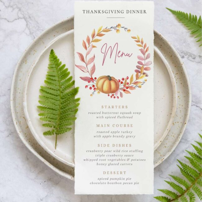Thanksgiving Menu Template - 28 Styles to Customize & Print For Free