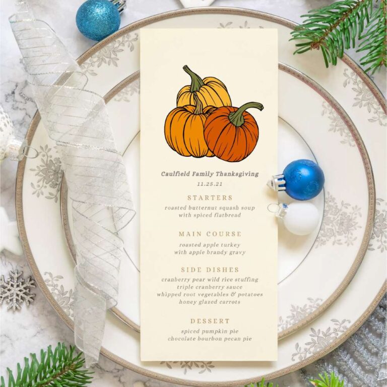 Thanksgiving Menu Template - 28 Styles to Customize & Print For Free