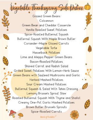 Thanksgiving Food Checklist - Food List & Printables - World of Printables