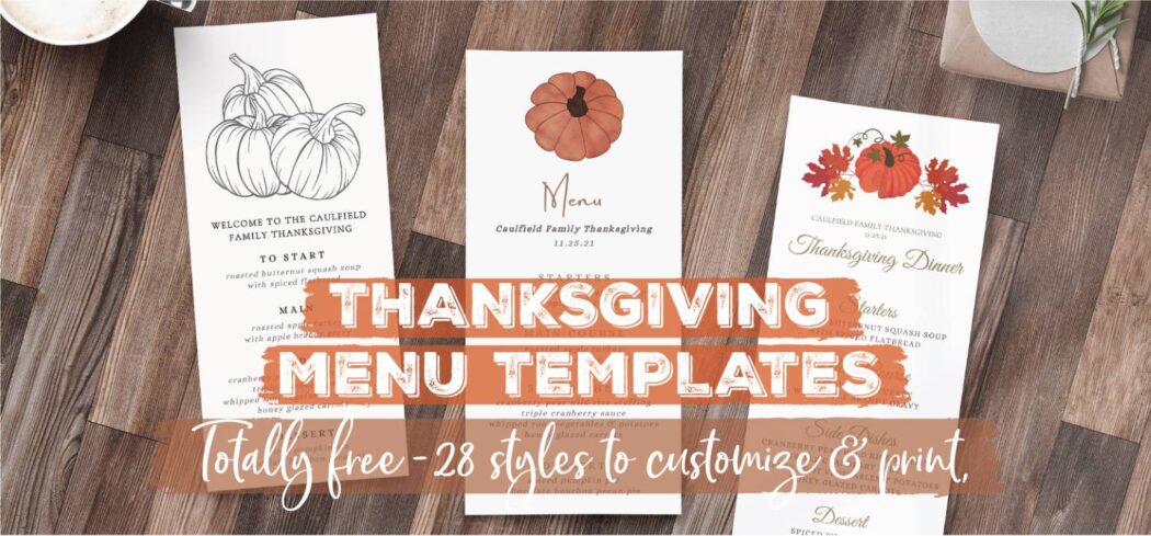 Thanksgiving Menu Template - 28 Styles to Customize & Print For Free