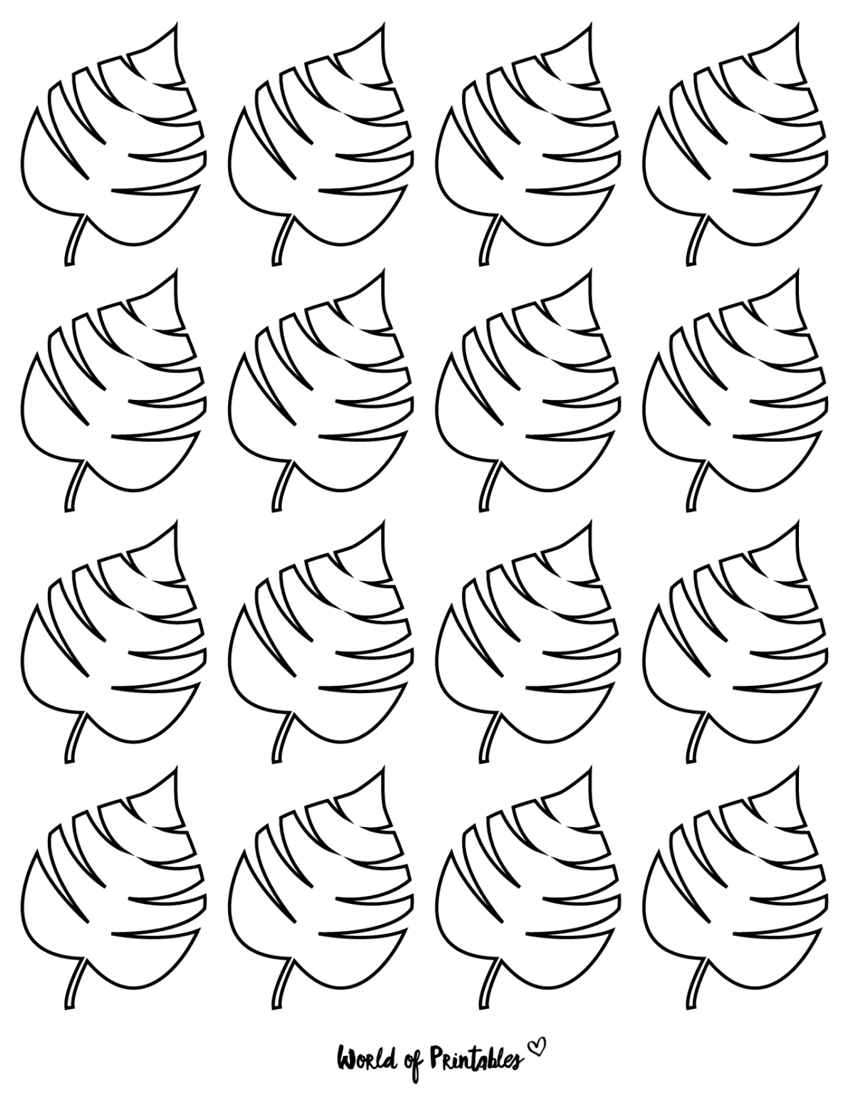 37 Printable Leaf Templates, Outlines & Shapes (Free) - World of Printables