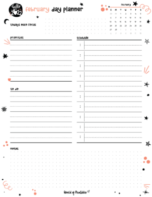 Free Cute February Calendar & Planner Printable Set - World of Printables