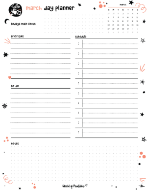 Free Cute March Calendar & Planner Printable Set - World of Printables