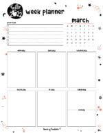 Free Cute March Calendar & Planner Printable Set - World of Printables