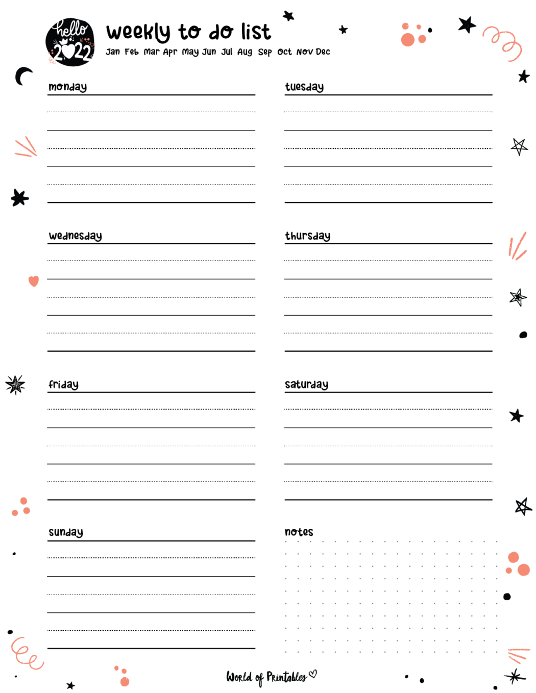 108 Cute Planner Pages To Print For Free - World of Printables
