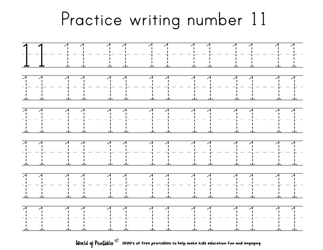 Tracing Numbers 1 to 20 Printable Worksheets - World of Printables