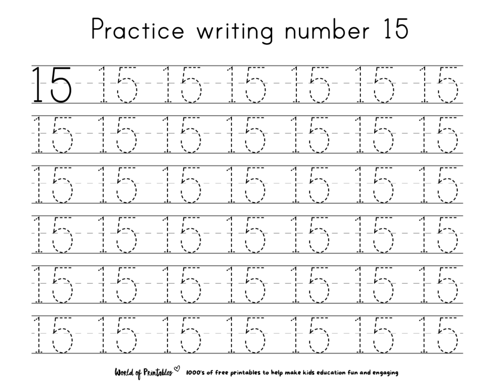 Tracing Numbers 1 to 20 Printable Worksheets - World of Printables