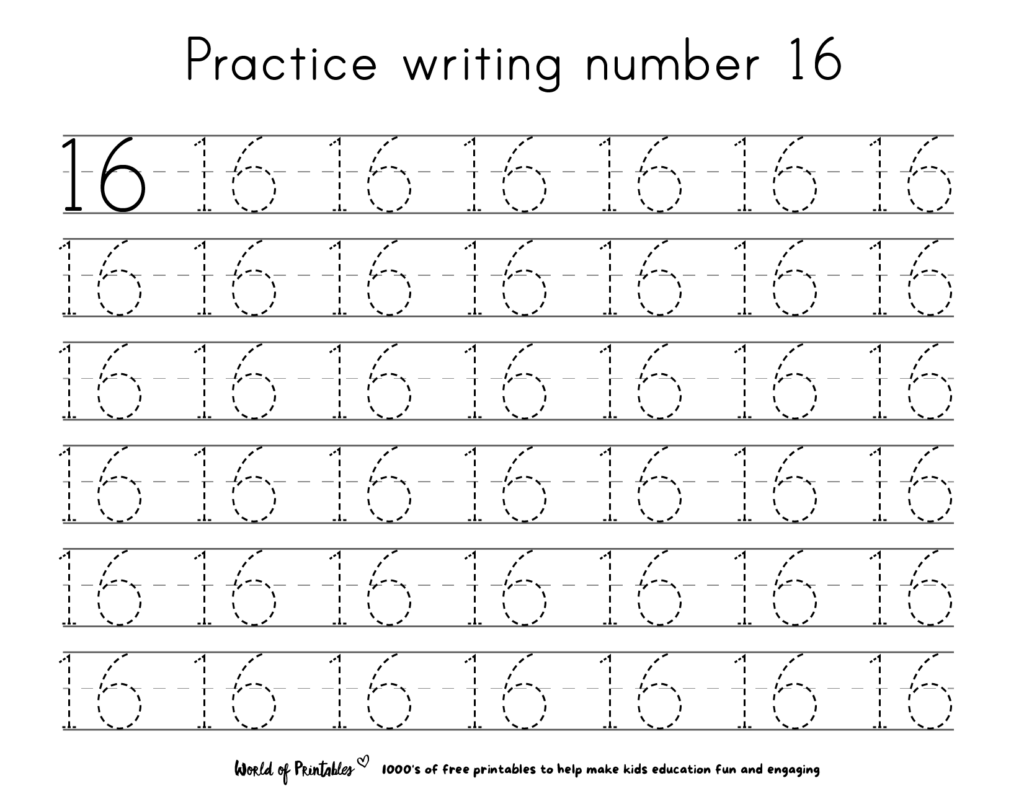 Tracing Numbers 1 to 20 Printable Worksheets - World of Printables