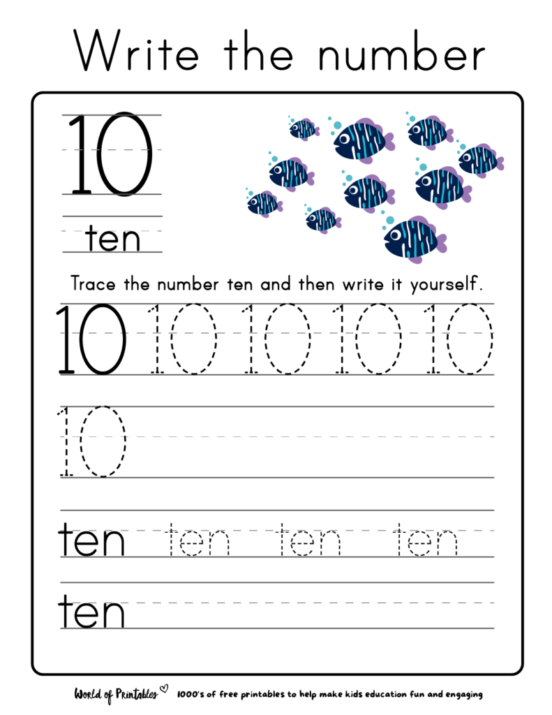Number Tracing | 165 Free Printable Worksheets