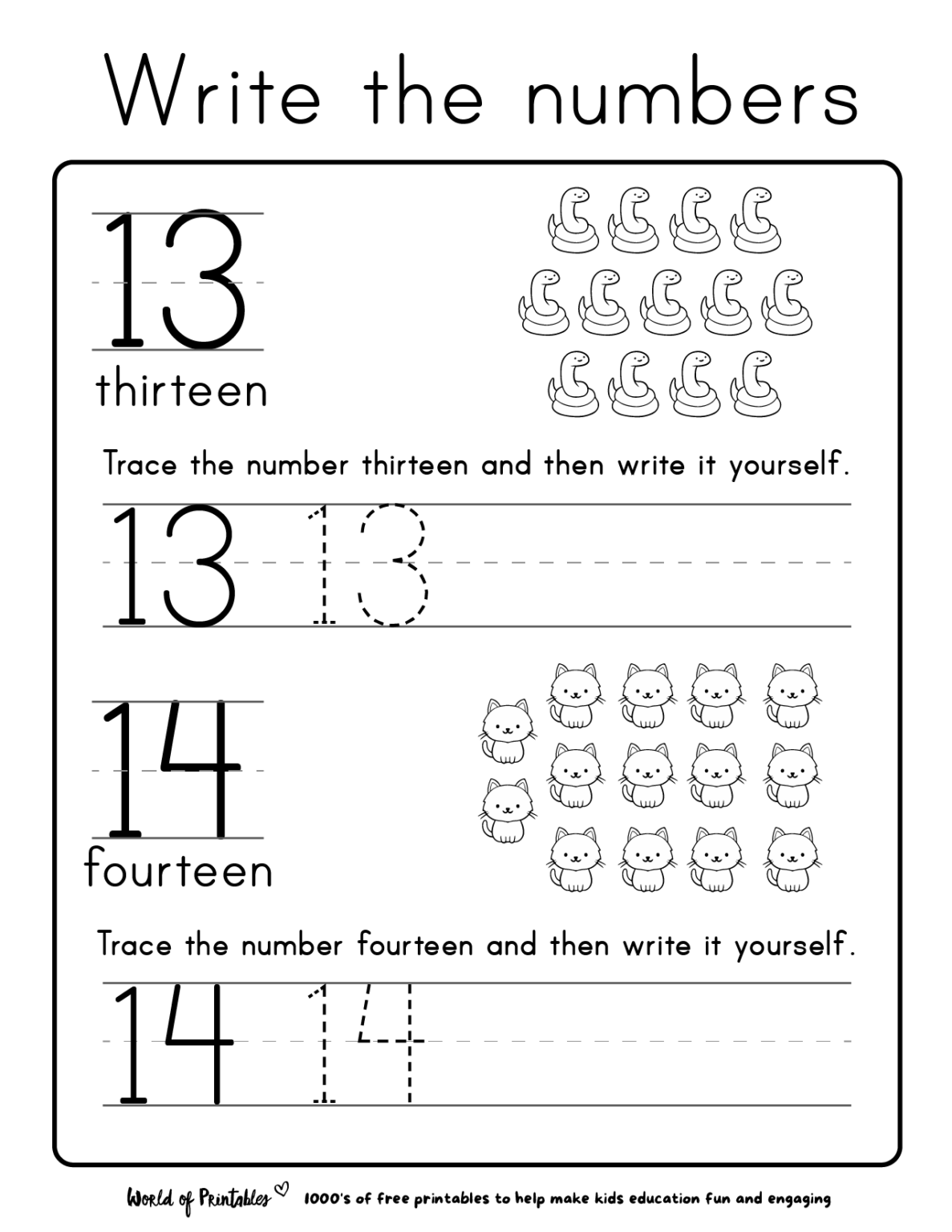 Number Tracing | 165 Free Printable Worksheets